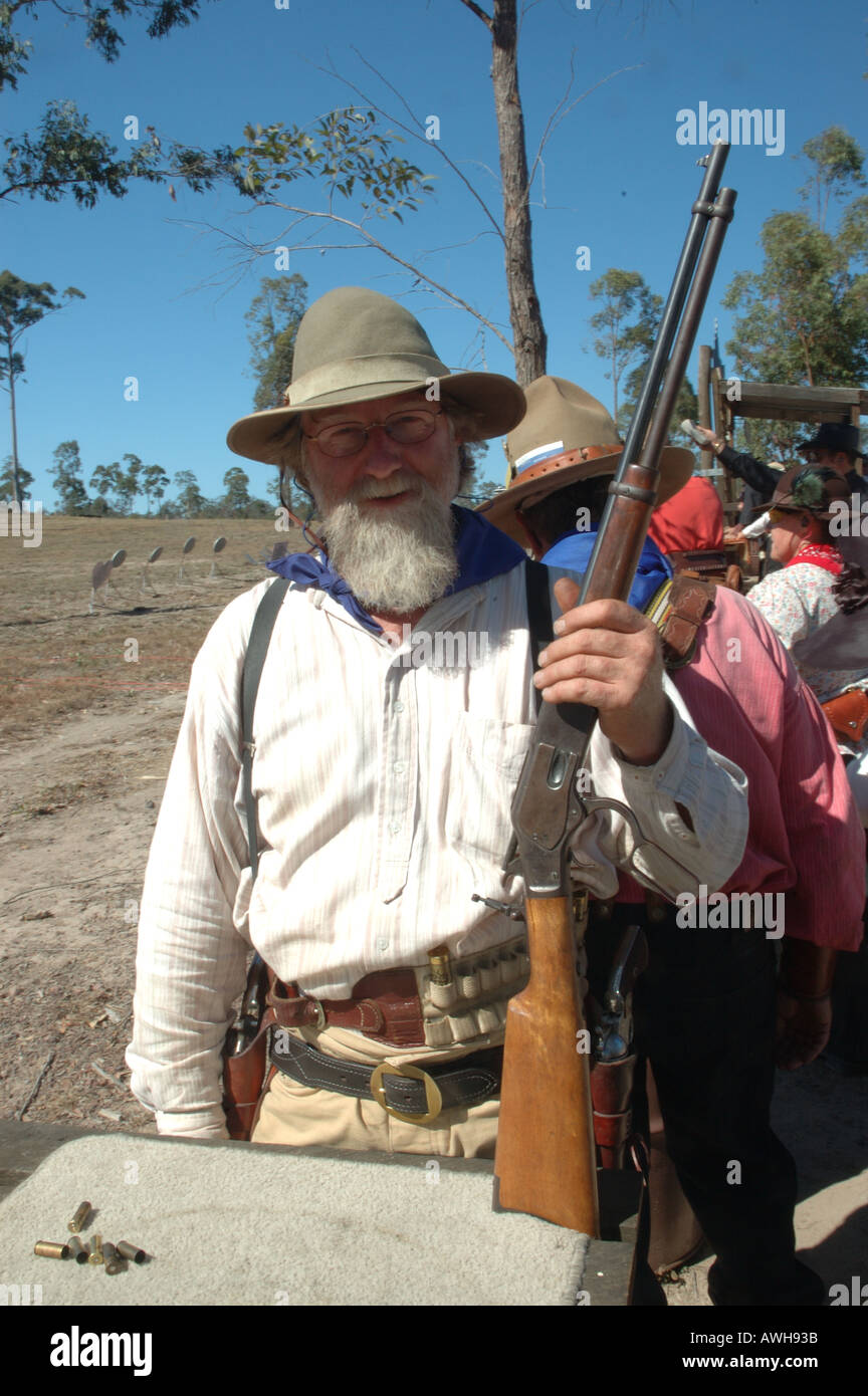 old man beard and lever action rifle western shooting competition dsc ...