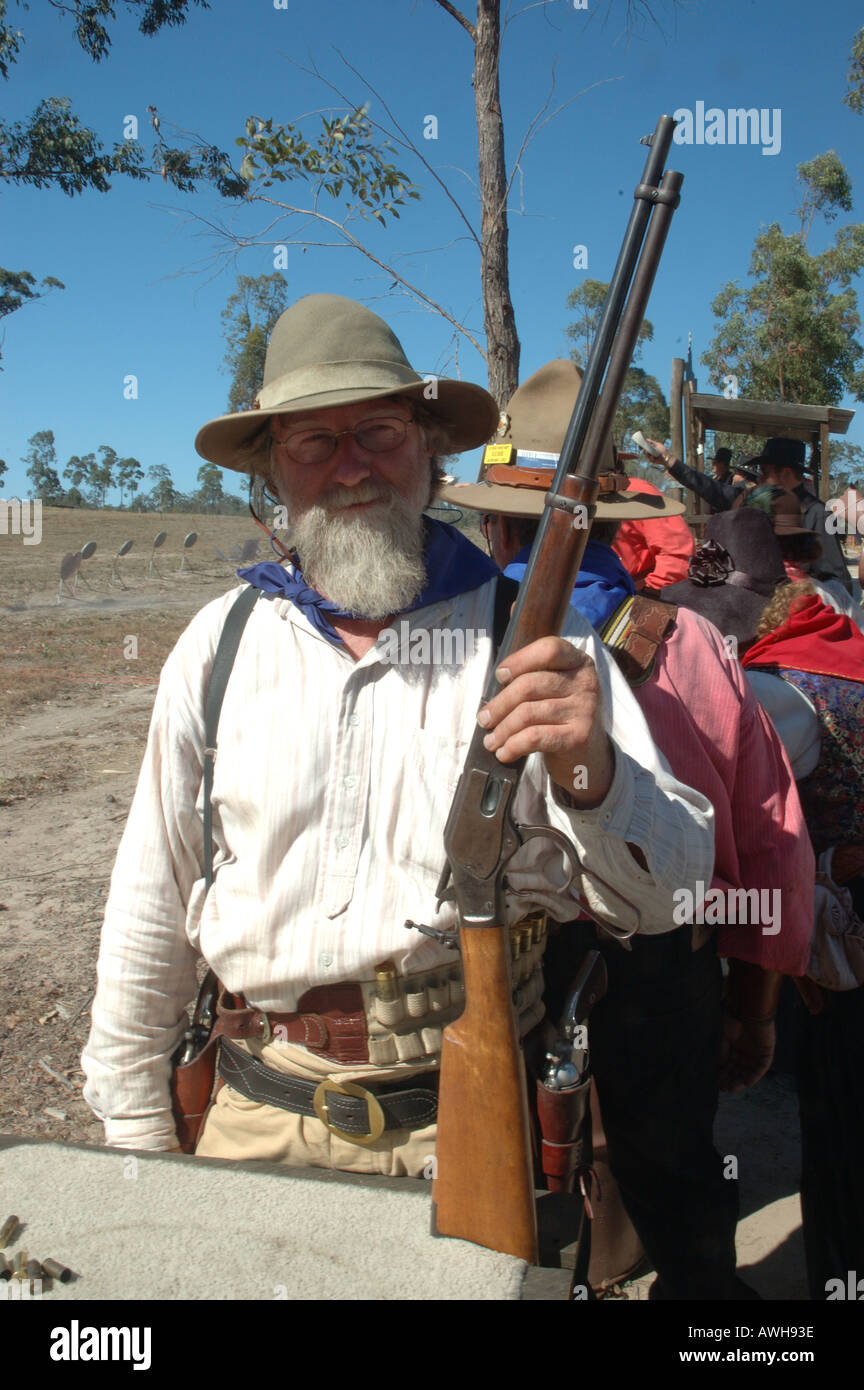 old man beard and lever action rifle western shooting competition dsc ...