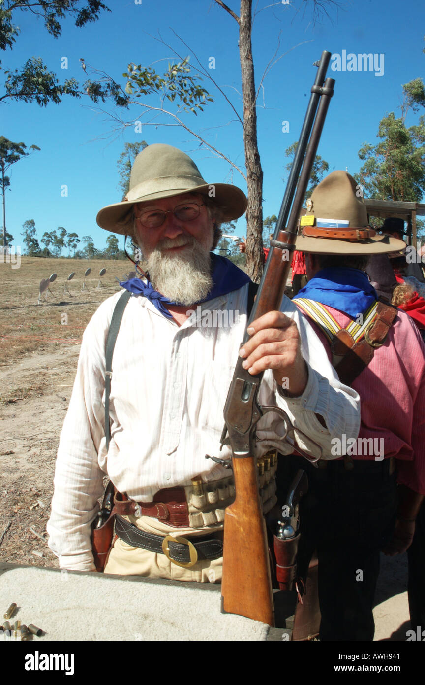 old man beard and lever action rifle western shooting competition dsc ...