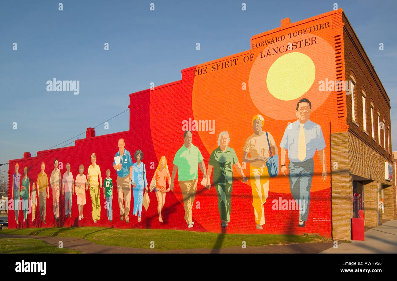 Mural on building Lancaster South Carolina USA Stock Photo - Alamy