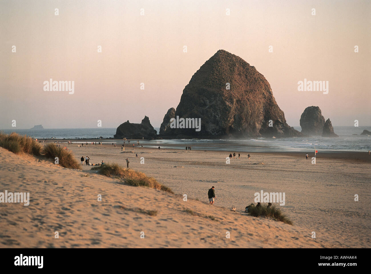 USA, Pacific Northwest, Oregon, Canon Beach, Haystack Rock Stock Photo ...