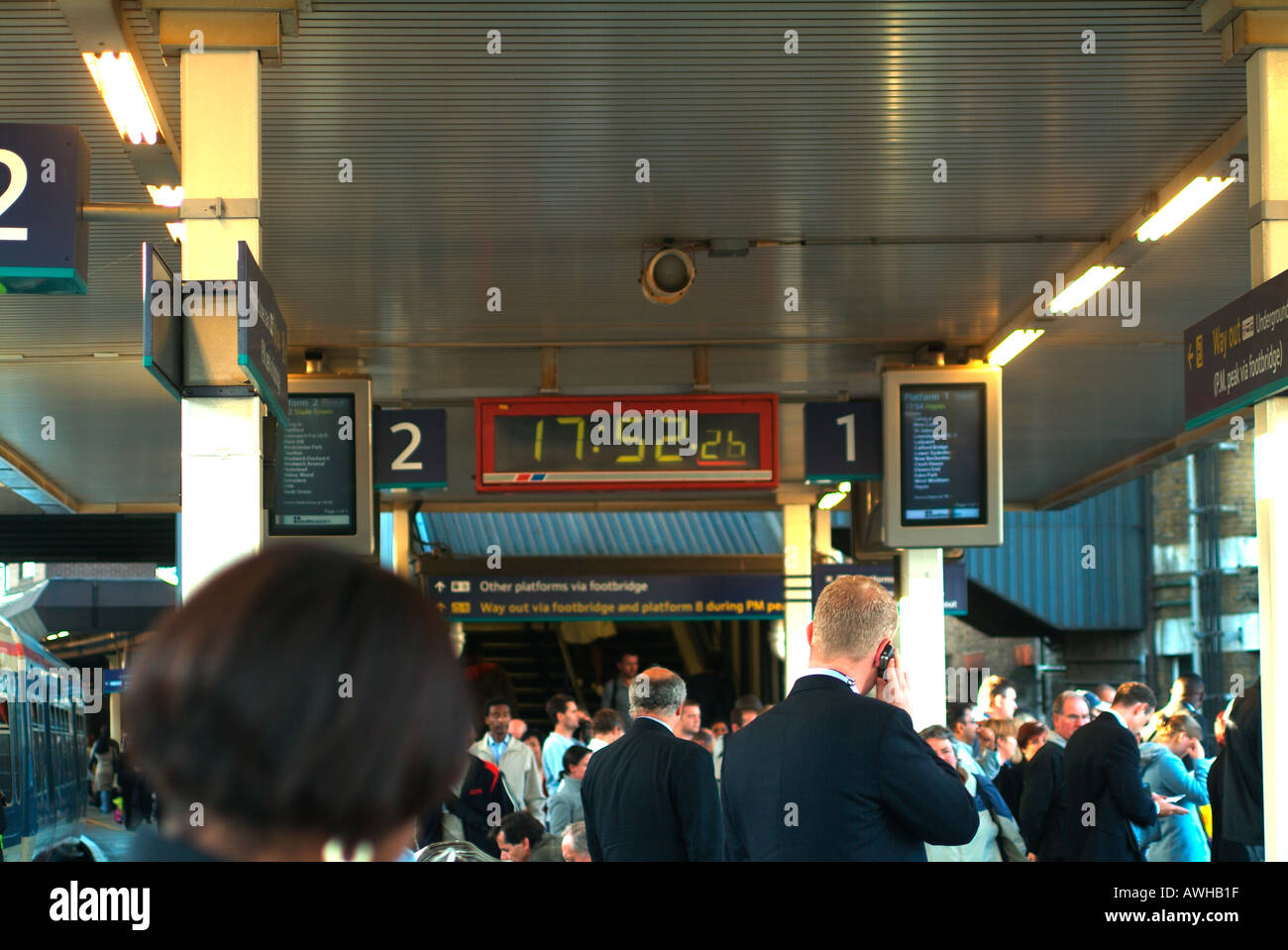 Railway platform clock Stock Photo - Alamy