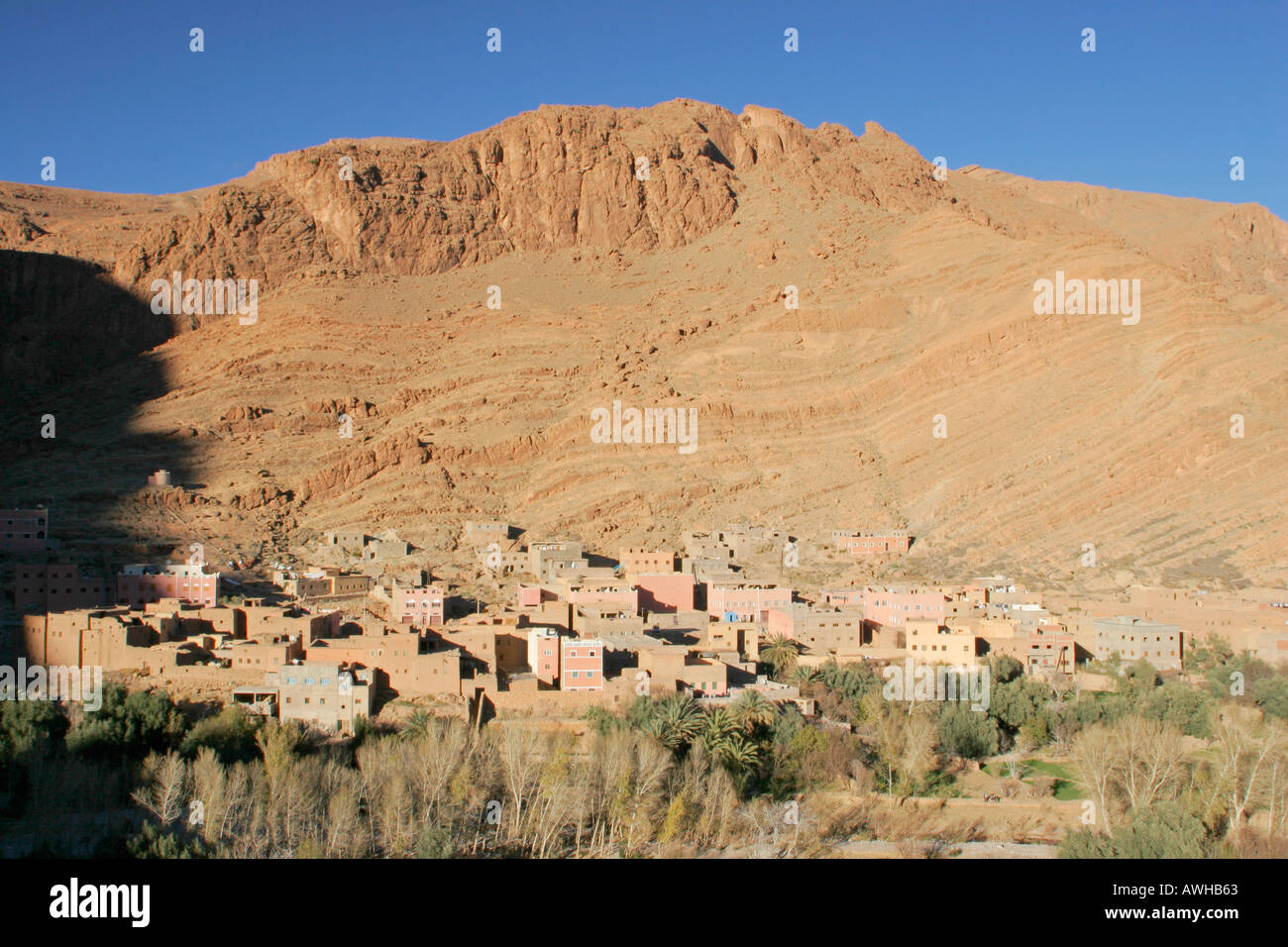 Morocco Central Morocco Todra Gorge The village of Tizgui dwarfed by ...