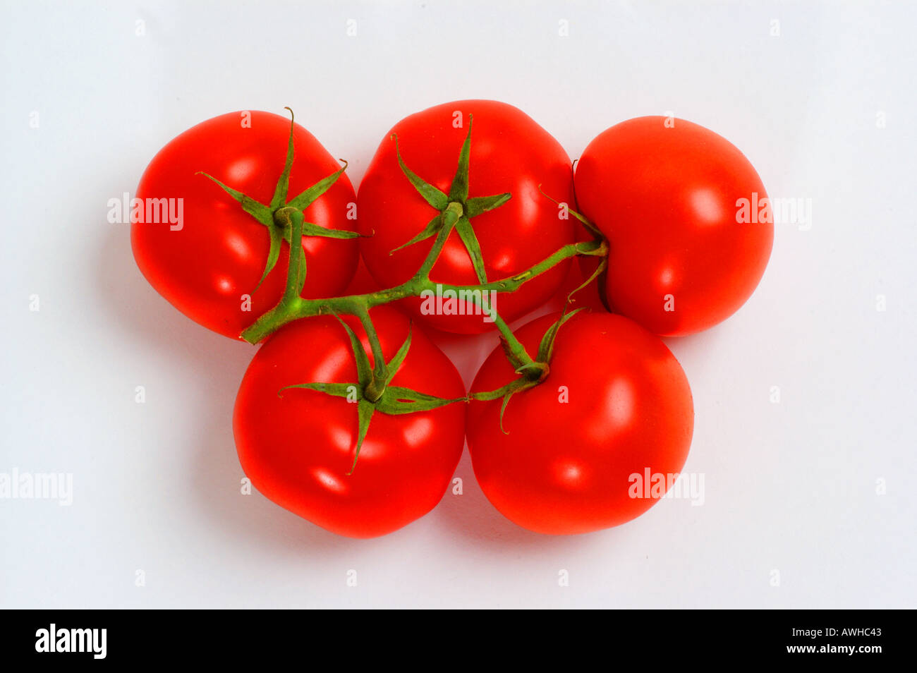 5 five perfect ripe tomatoes dsc 9535 Stock Photo - Alamy