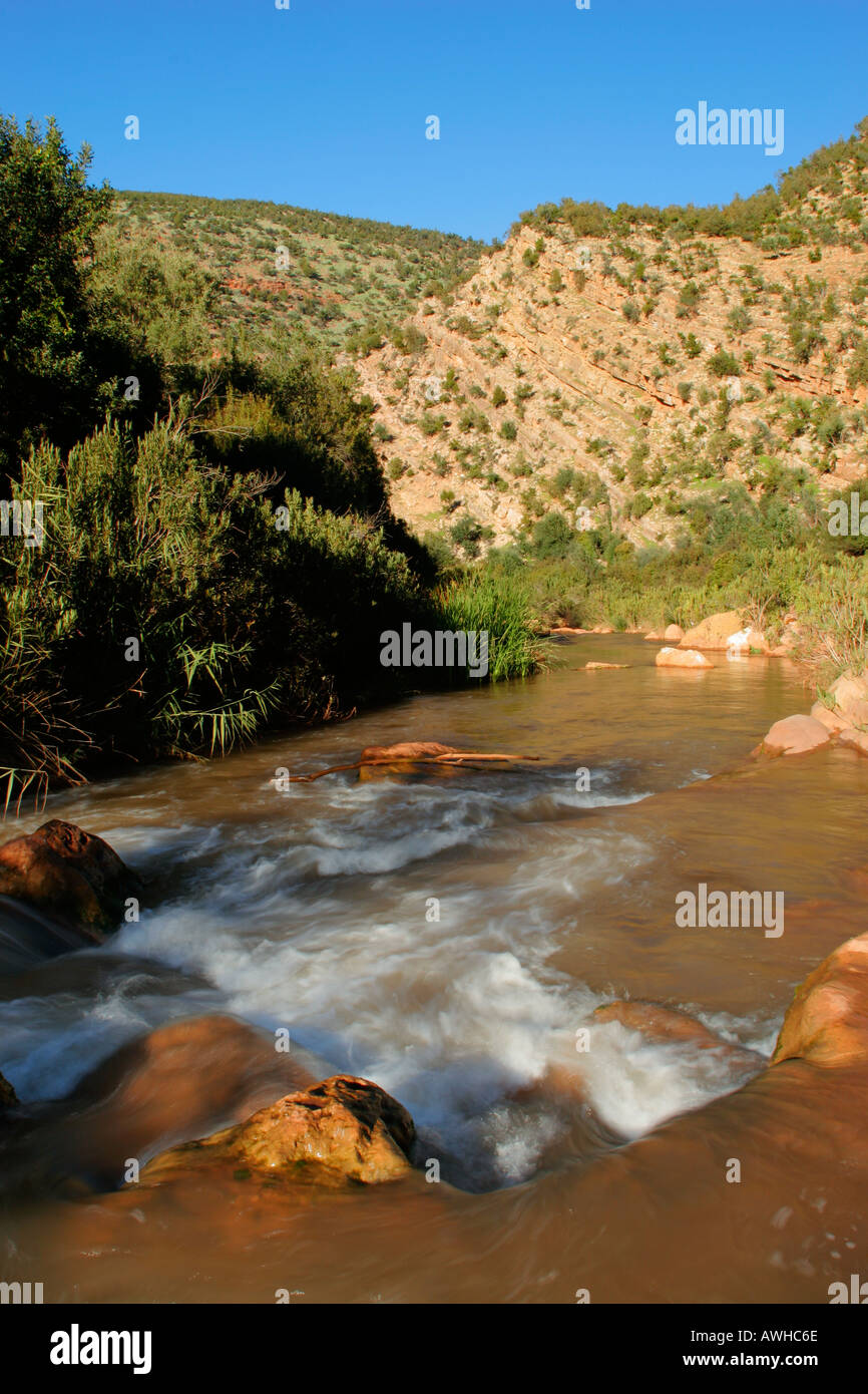 Morocco Central Morocco The Ouzoud Gorge The flowing waters of the ...