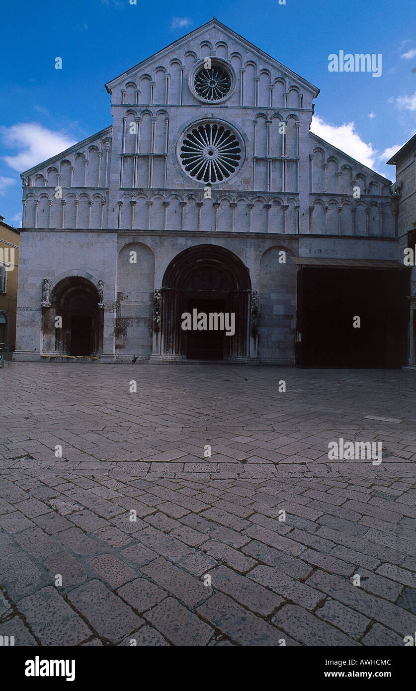 Croatia, Dalmatia, Zadar, Cathedral of St Anastasia, façade Stock Photo ...