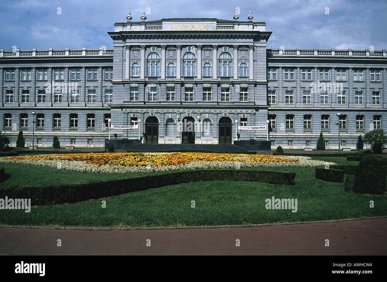 Croatia, Zagreb, Mimara Museum, Neo-Renaissance façade of building ...