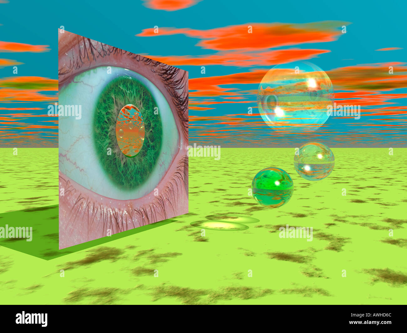 Illustration of Reflections in Childs Eye Stock Photo - Alamy