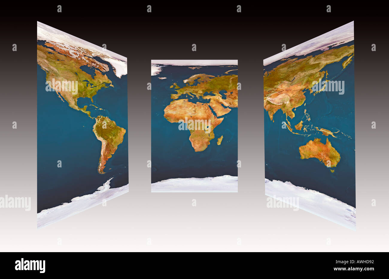 3D Map of the World Stock Photo - Alamy