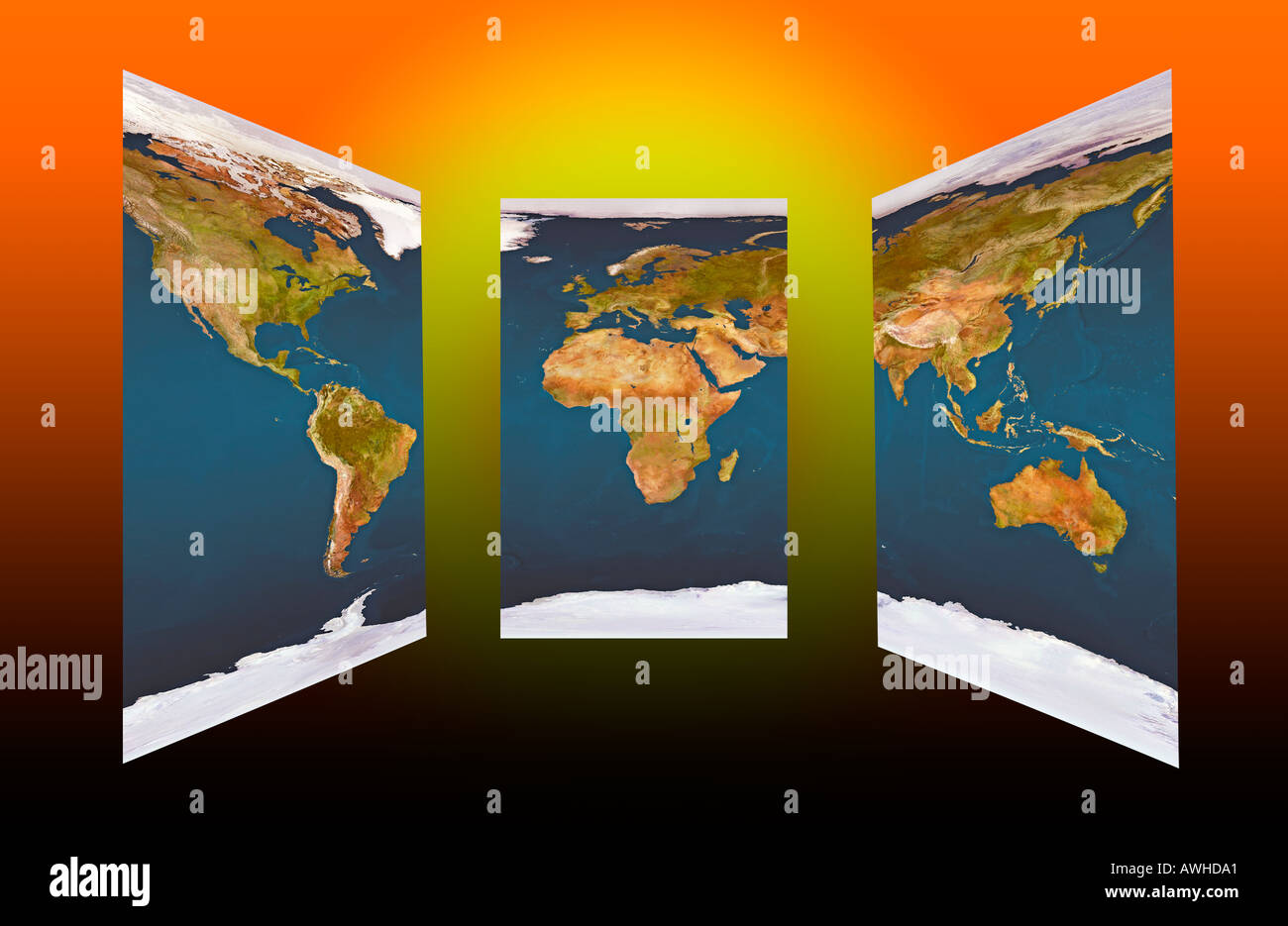 3D Map of the World Stock Photo - Alamy