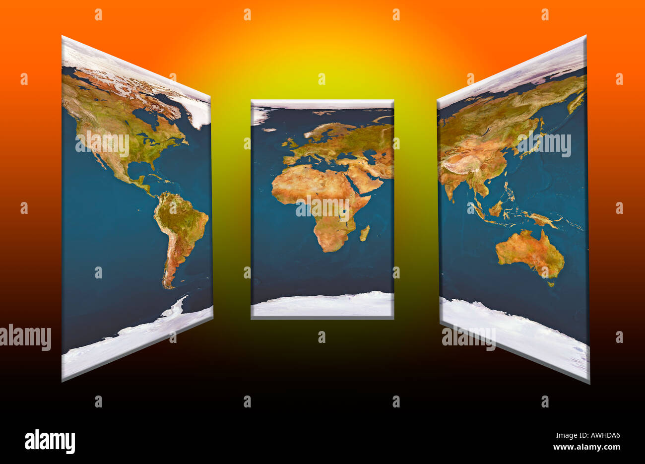 3D Map of the World Stock Photo - Alamy