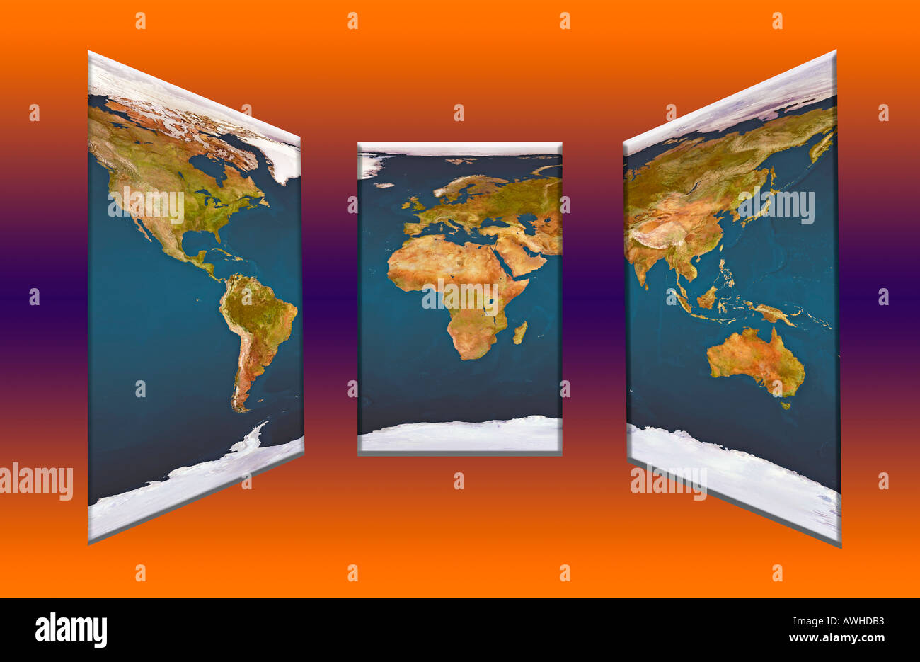 3D Map of the World Stock Photo - Alamy