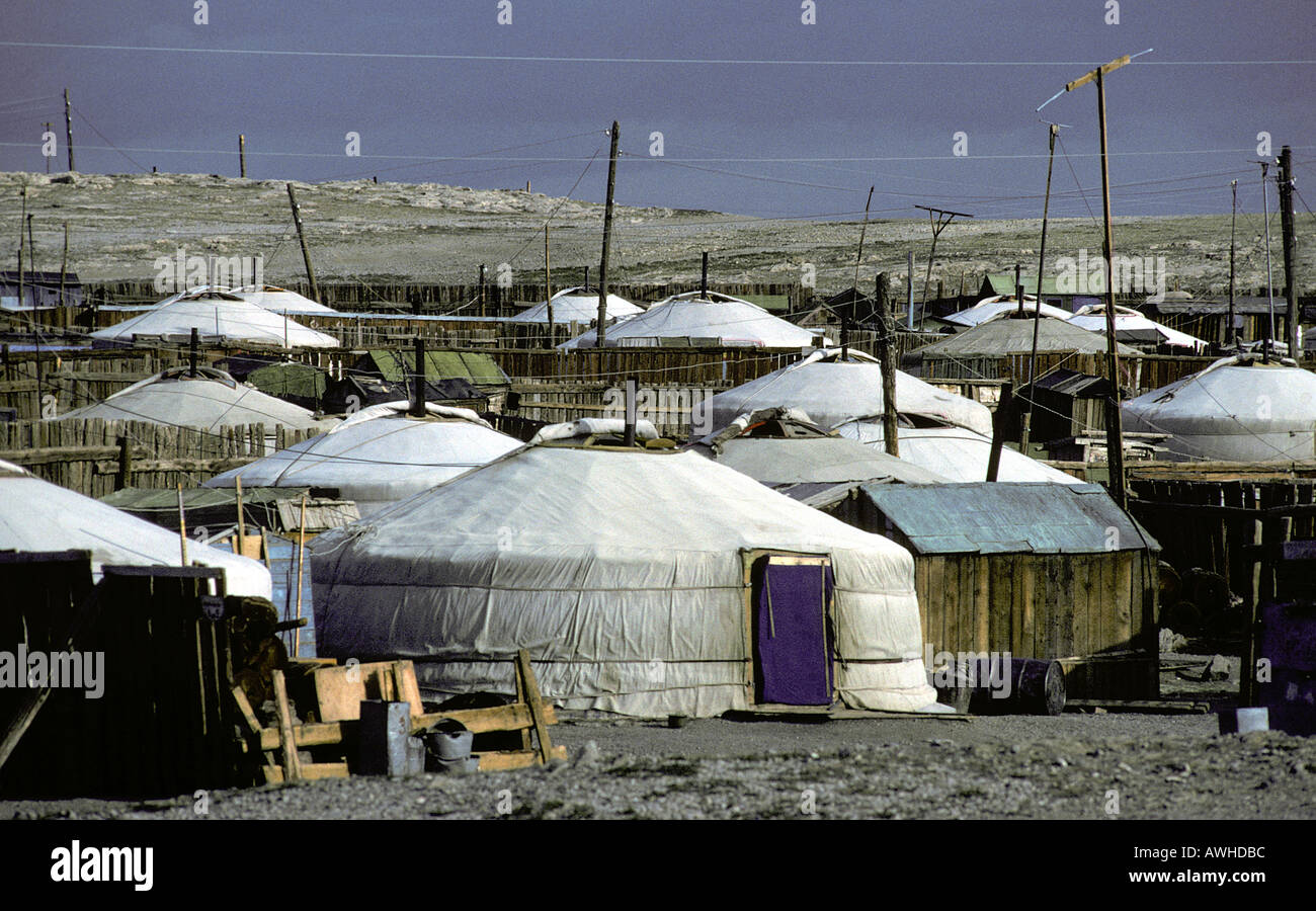 A Yurt village Mongolia Stock Photo - Alamy