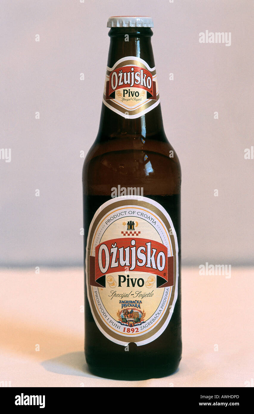 Croatia, bottle containing Ozujsko beer Stock Photo - Alamy