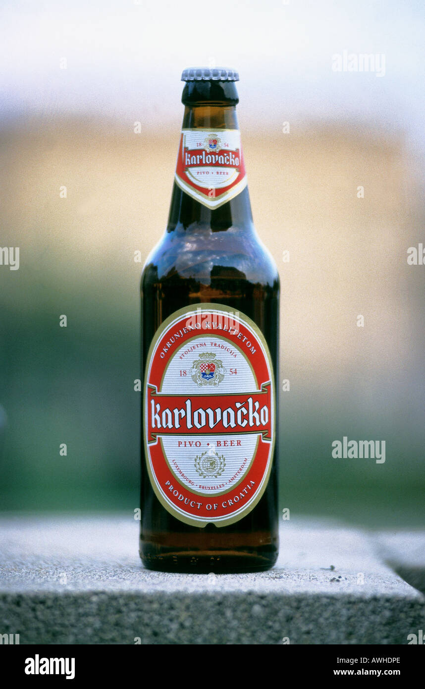 Croatia, bottle containing Karlovacko beer Stock Photo - Alamy