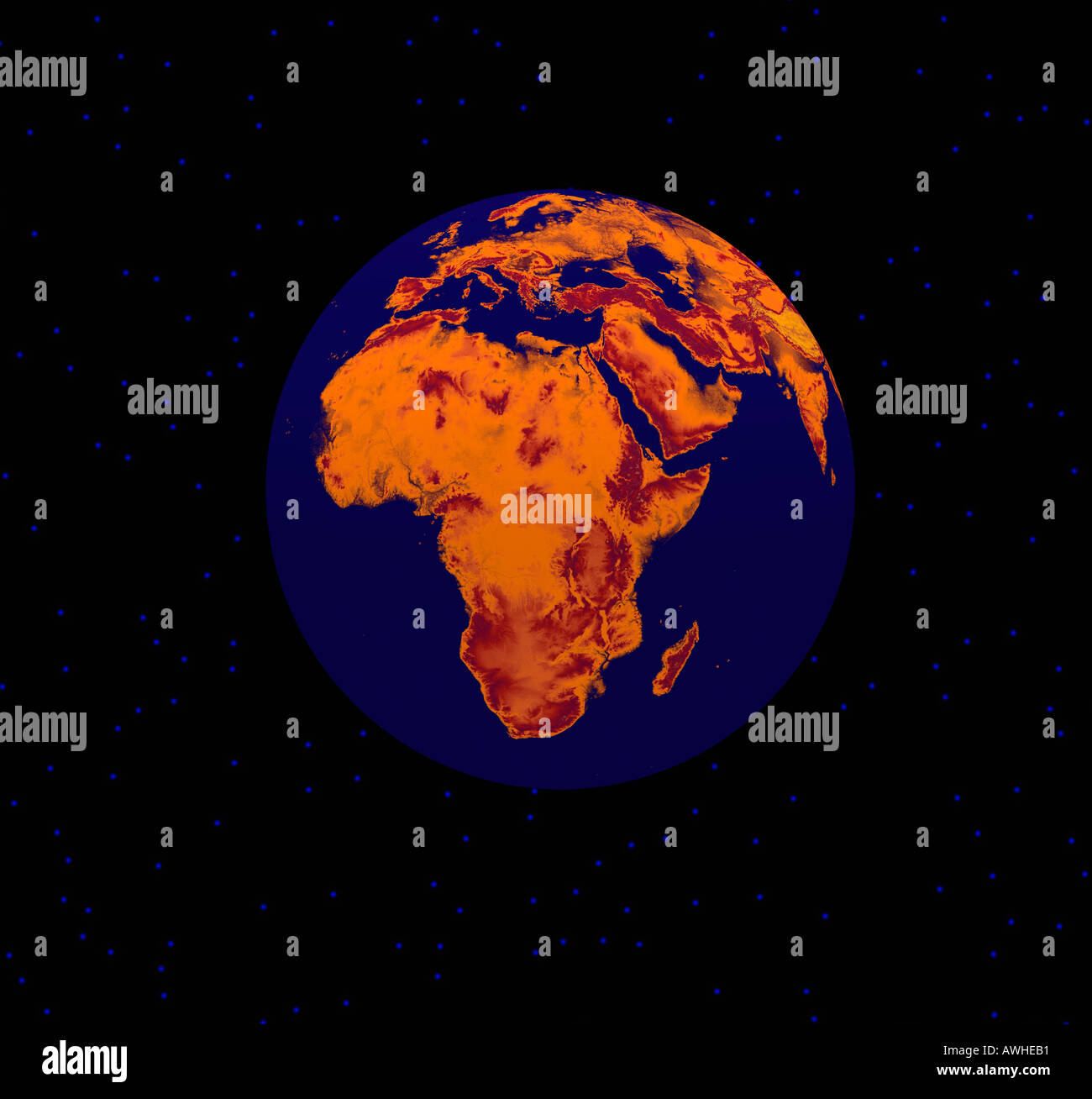Conceptual Image of Global Warming, with Planet Earth Overheating Stock ...