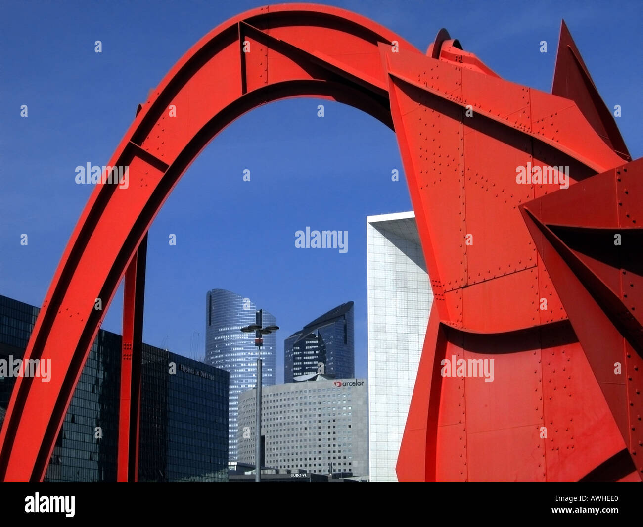 Paris La Defense Alexander sculpture Grande Arche Stock Photo - Alamy