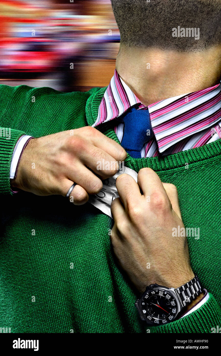 An angry man ripping a piece of paper in two background consists of ...