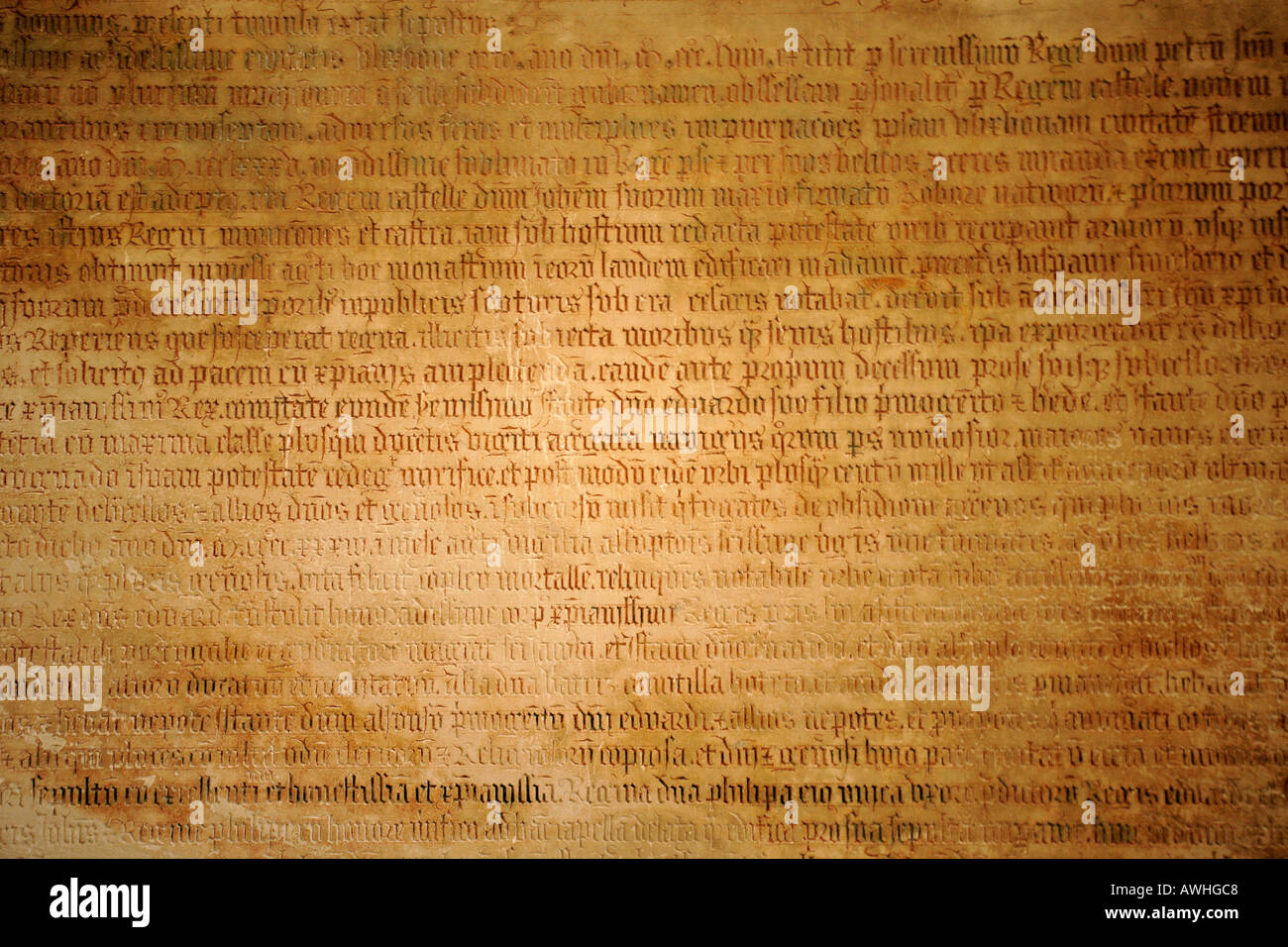 Latin text from the side of the tomb of João I inside the monestary at ...