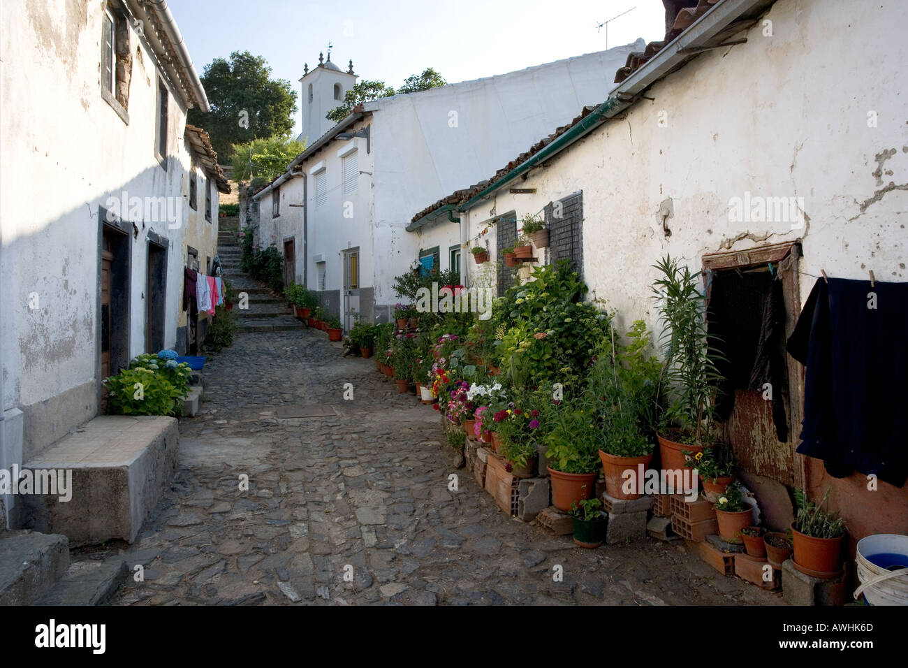 A narrow alley inside the walls of the 13th century cidadela or citadel ...