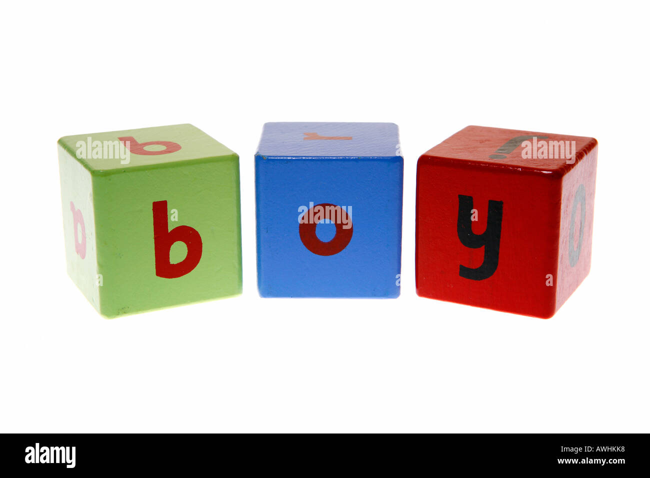 Childs building blocks spelling the word BOY Stock Photo - Alamy