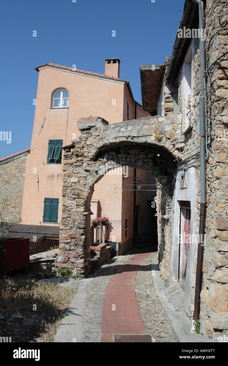 Italy Liguria Pompeiana Imperia moutain village architekture rural ...