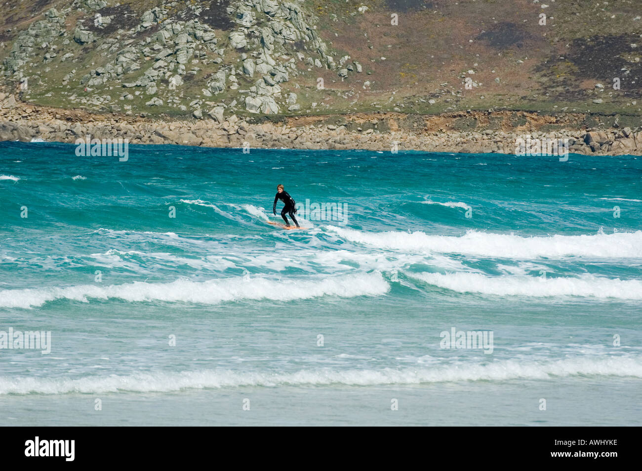 Surfer Sennen Cove on the Cornish North Coast Stock Photo - Alamy