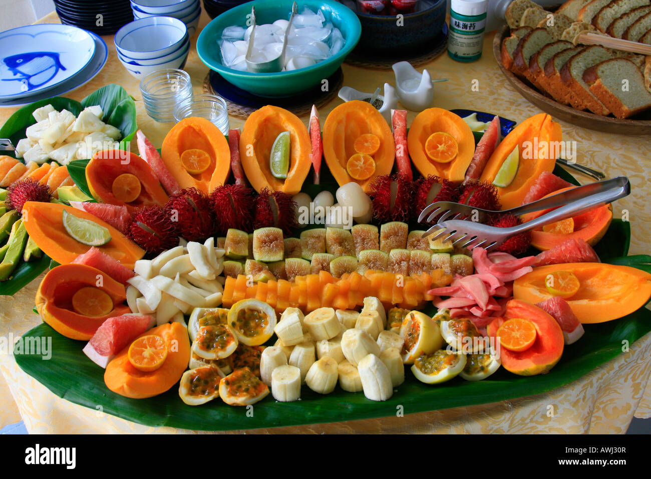 Breakfast Shipman House Hilo Island of Hawaii Stock Photo - Alamy