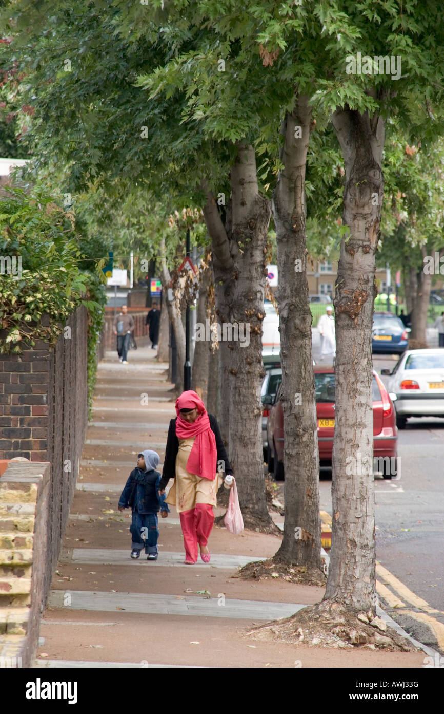 Council housing in the multicultural working class area of Whitechapel ...