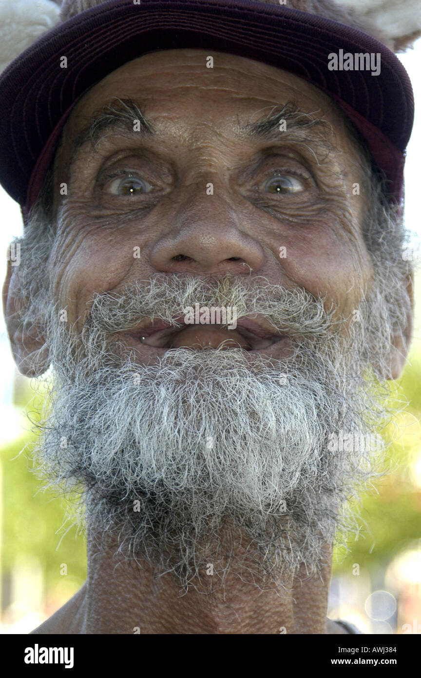Toothless Man With Beard Smiles for camera Stock Photo - Alamy
