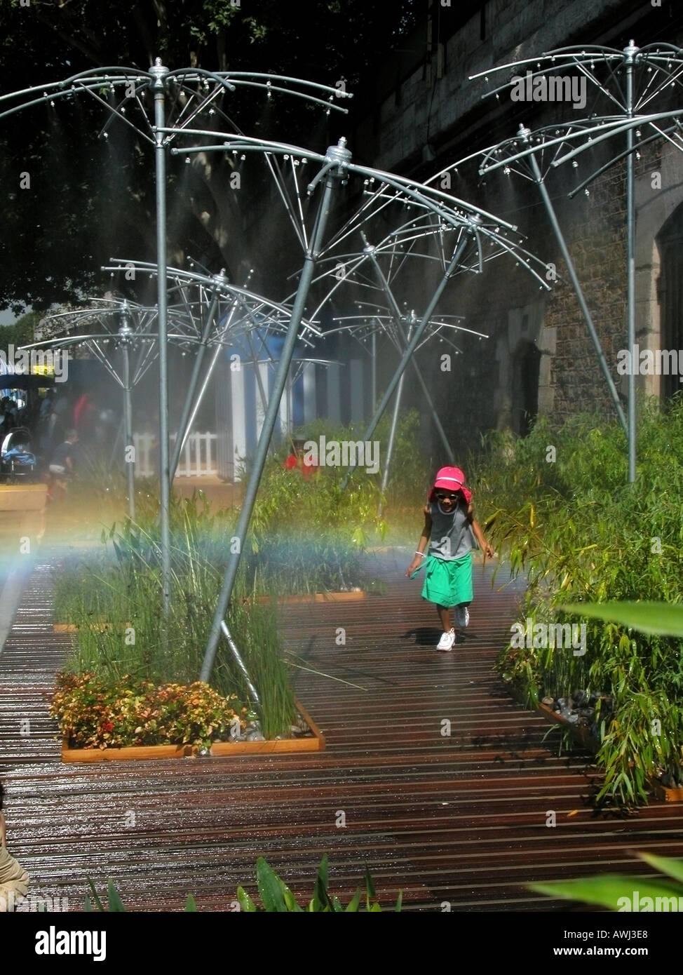Water spray set up in the Paris-Plage summer amusement area Stock Photo ...