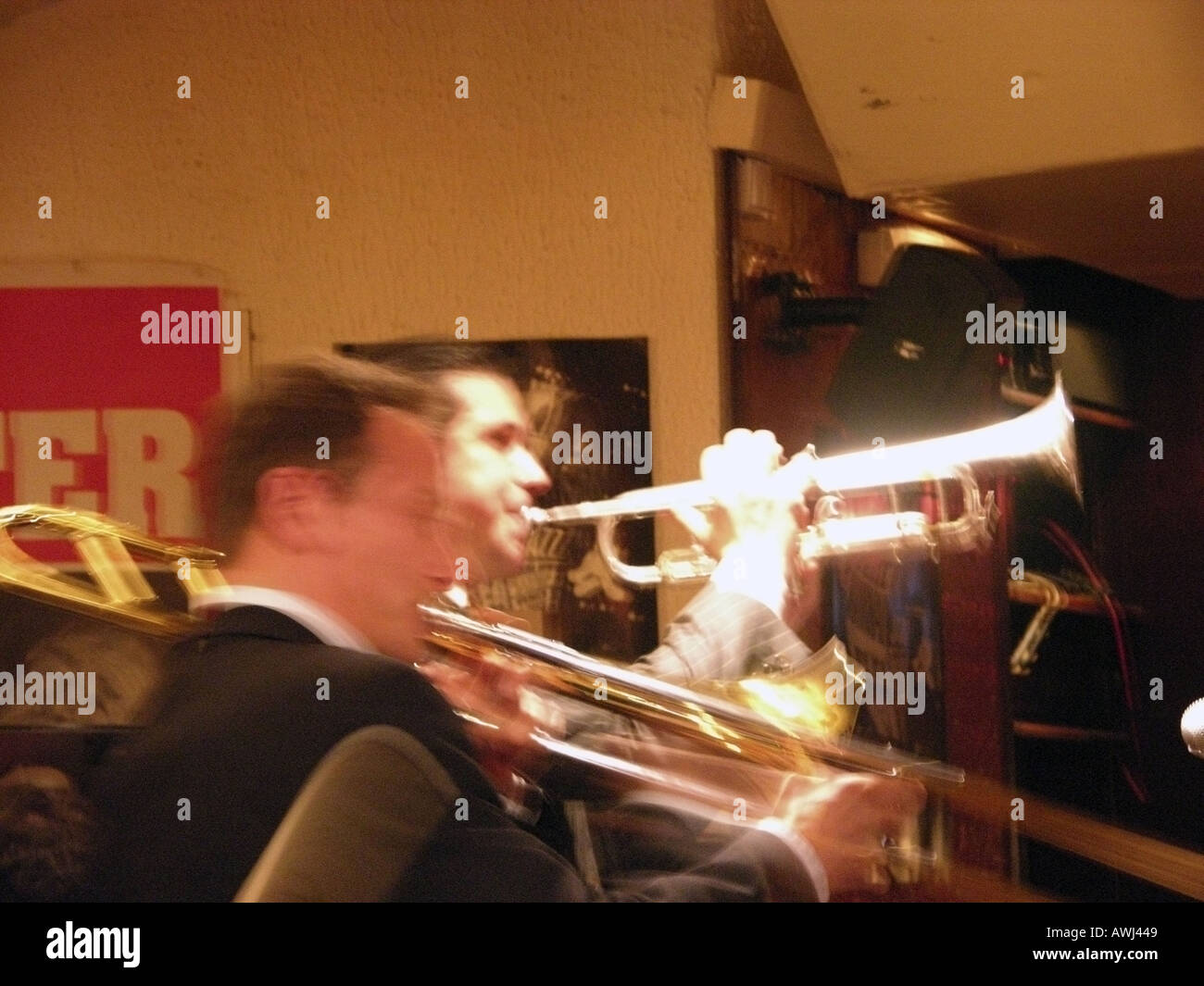 Jazz musicians playing in le Petit Journal jazz club Paris Stock Photo ...