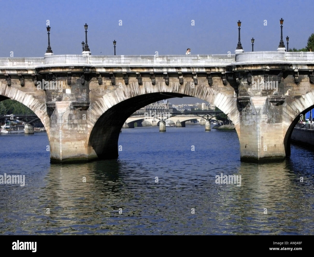 France Paris bridges over Seine river Stock Photo - Alamy