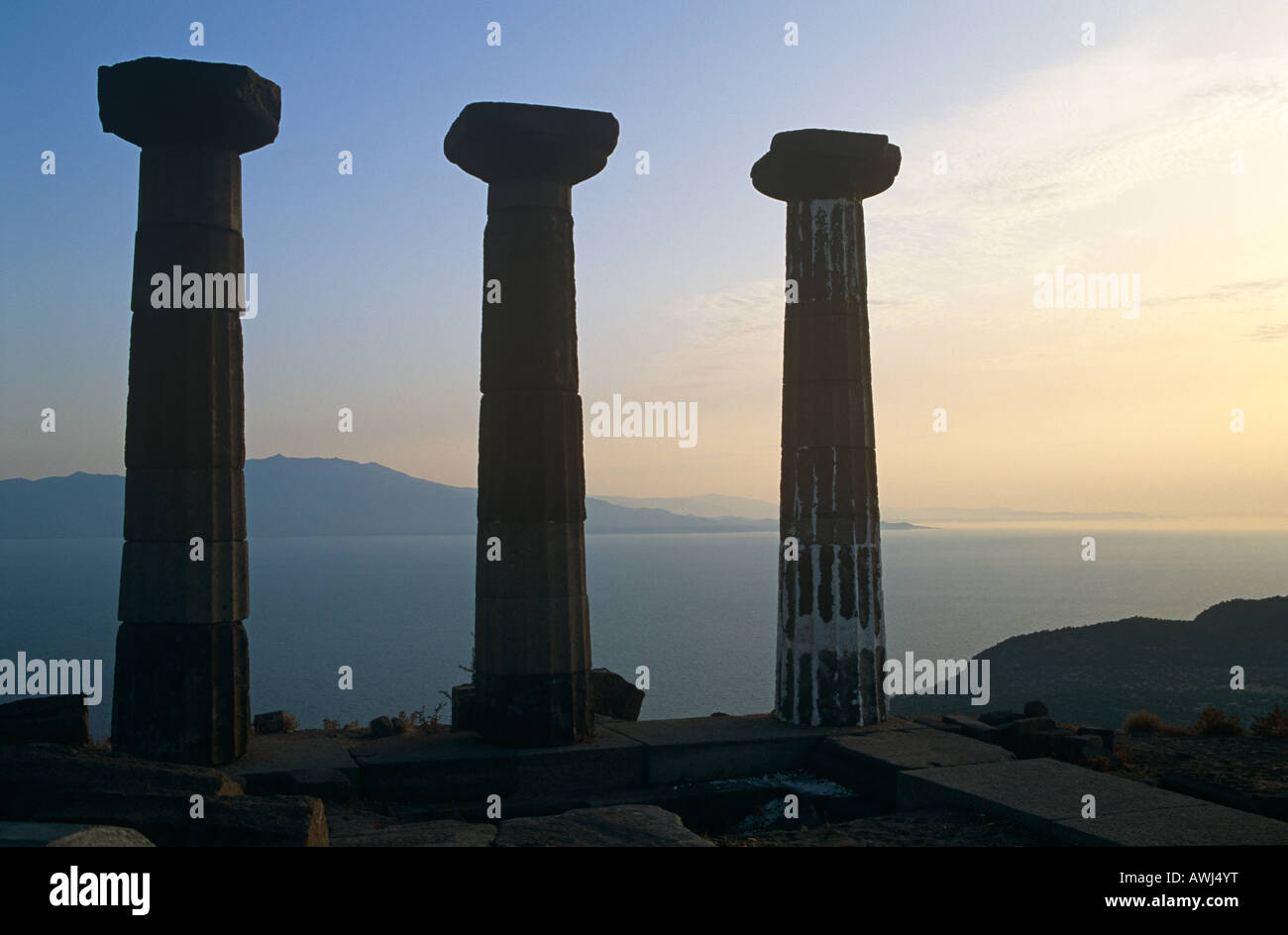The Temple Of Athena In Assos Western Turkey Stock Photo - Alamy