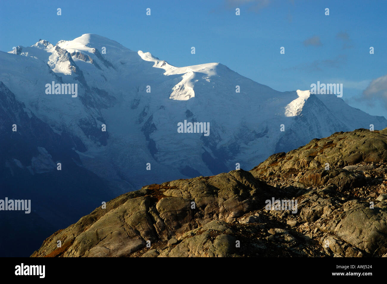 Mt Blanc Chamonix Lac Blanc hiking area Balcon du Sud Chamonix Valley ...