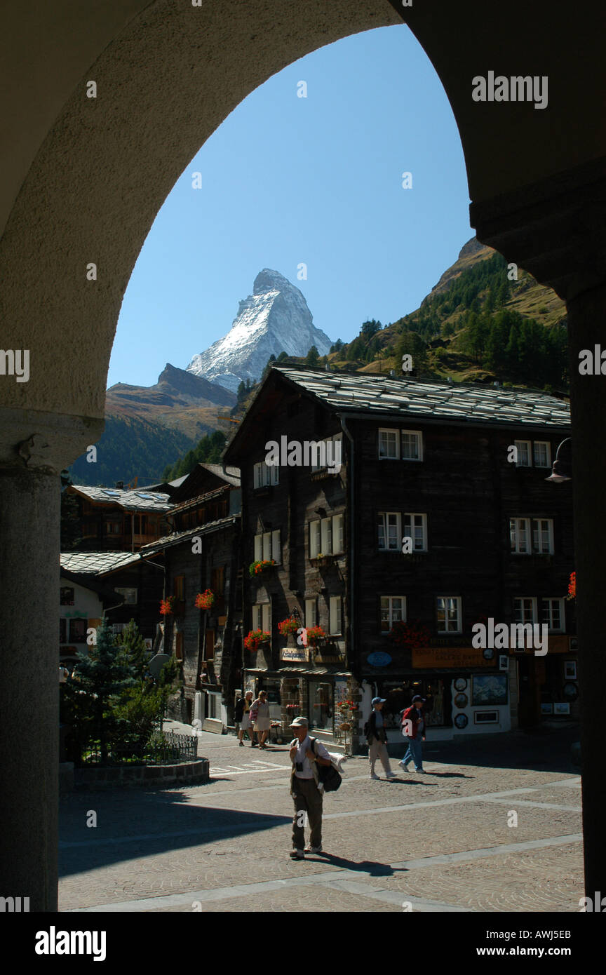 The Matterhorn town center Zermatt Switzerland Stock Photo - Alamy