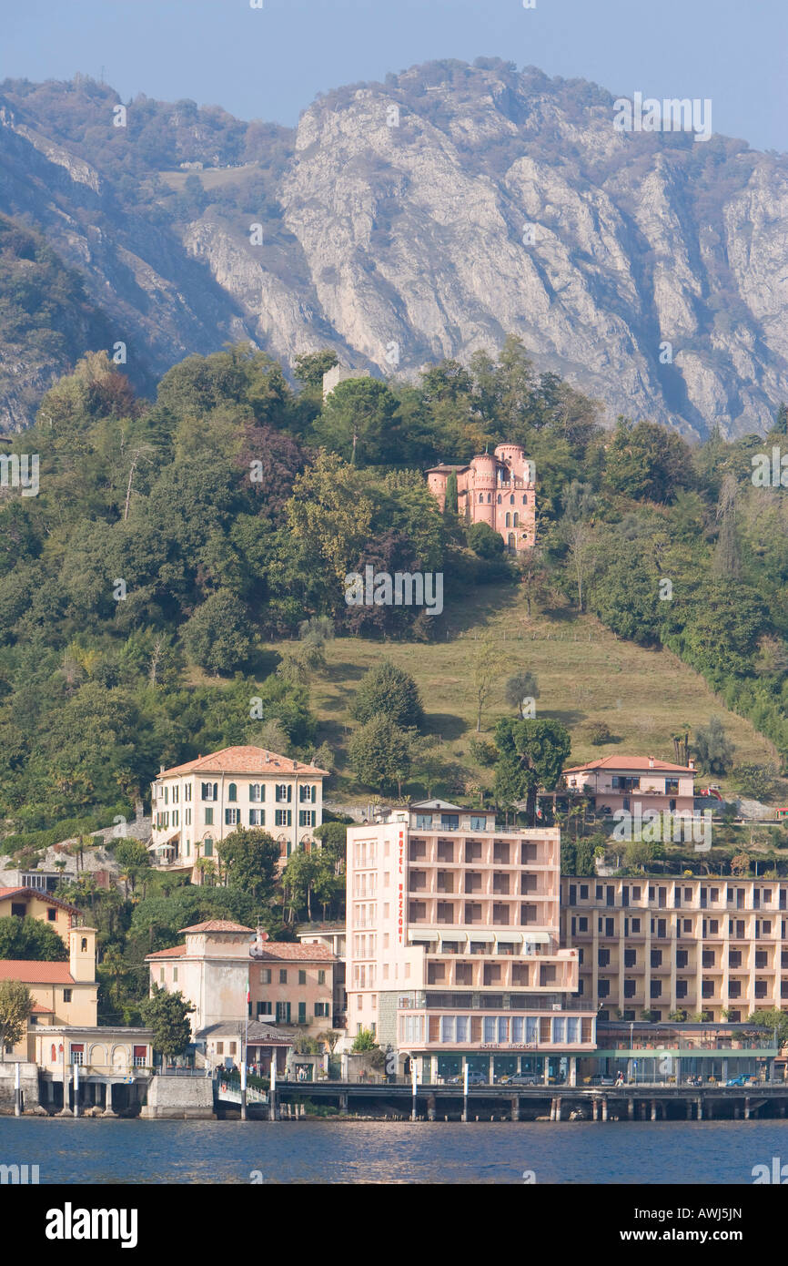 Shoreline modern buildings Lake Como Italy Stock Photo - Alamy