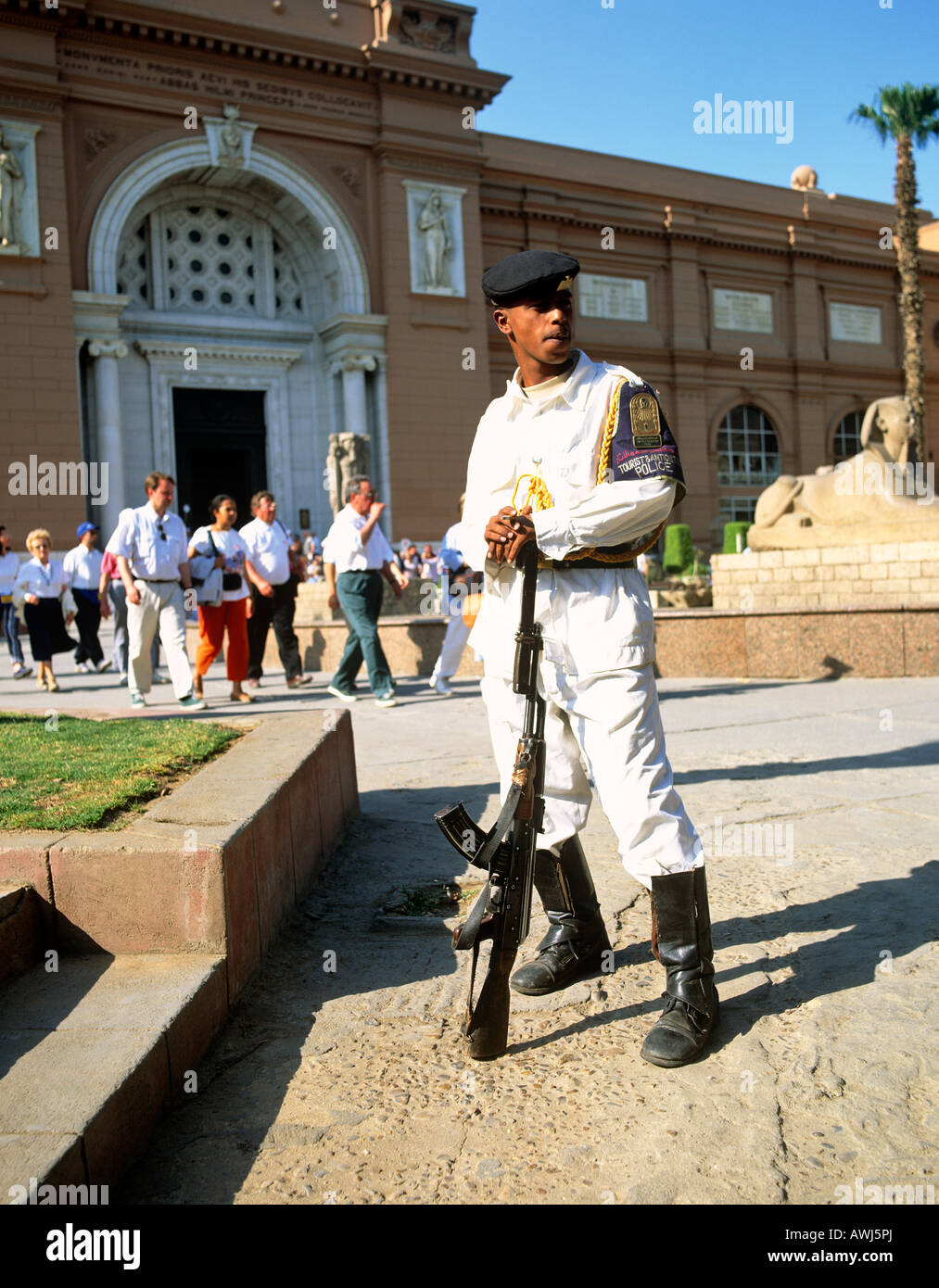 Armed Guard Outside The National Archeology Museum Cairo Egypt North ...