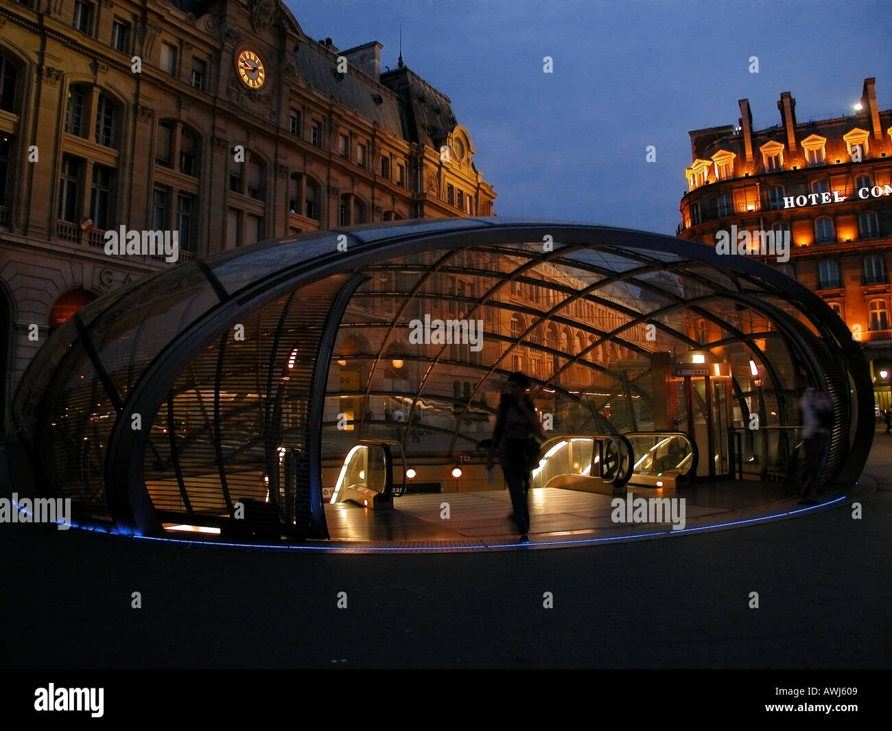 France St Lazare metro station entrance with glass canopy Stock Photo ...
