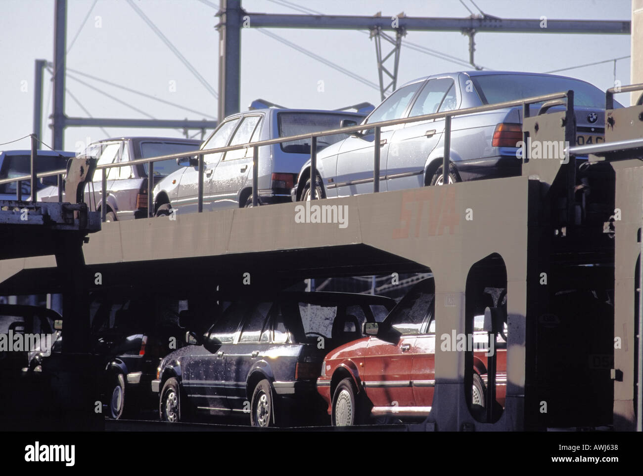 france cars on car transporting carriage motorail terminal and railway ...