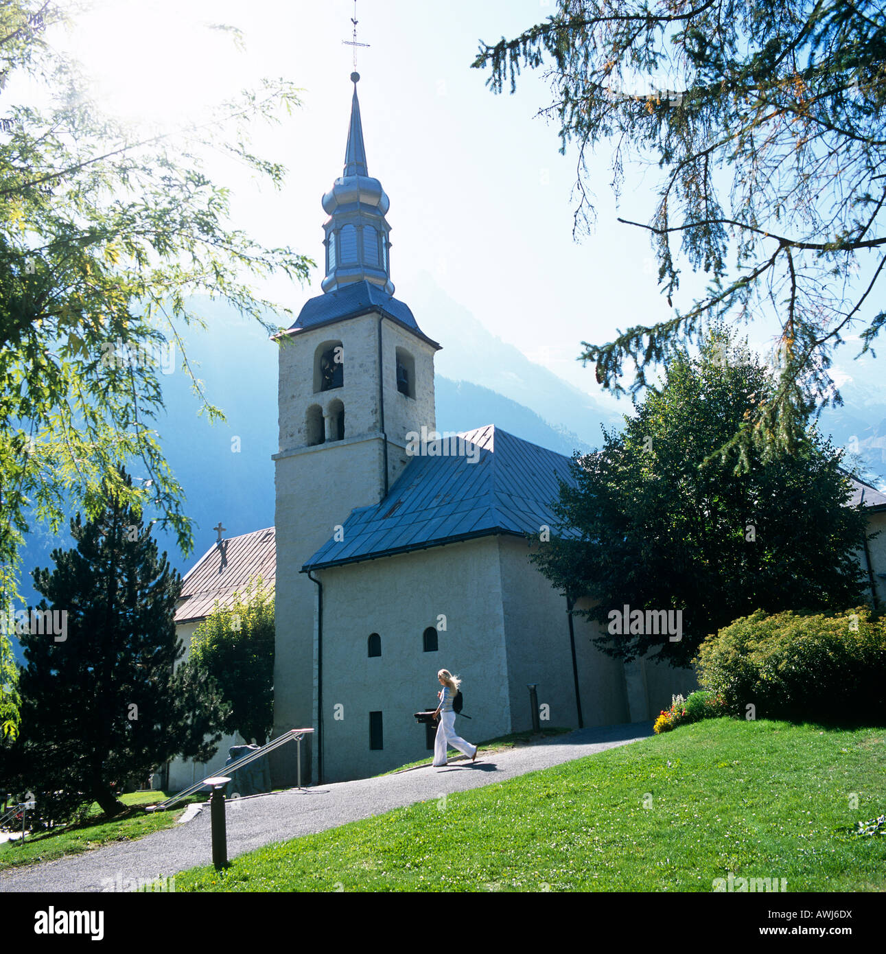 Old Church Chamonix Town France Stock Photo - Alamy