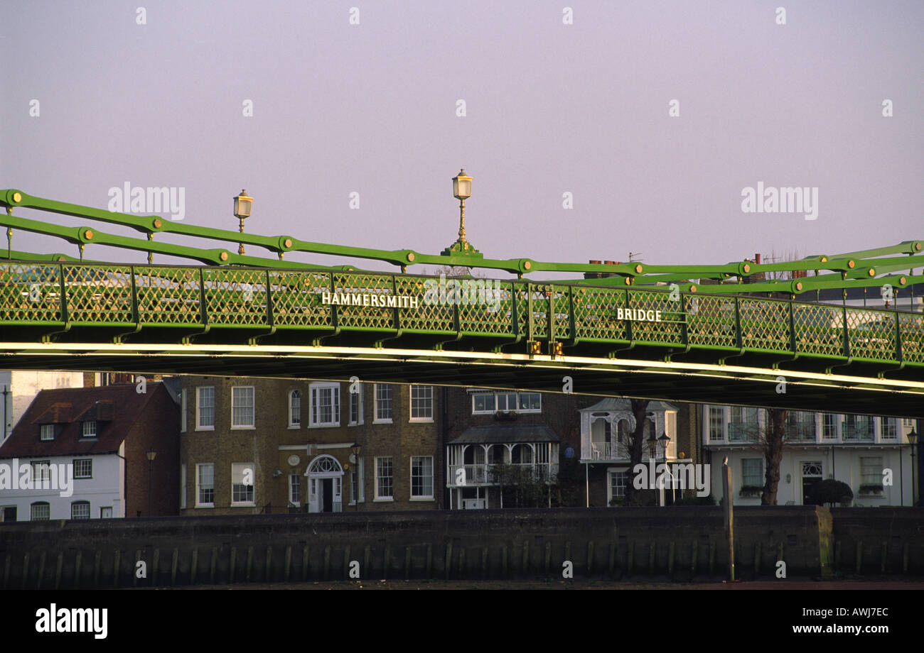 Hammersmith Bridge river crossing in West London, UK Stock Photo - Alamy