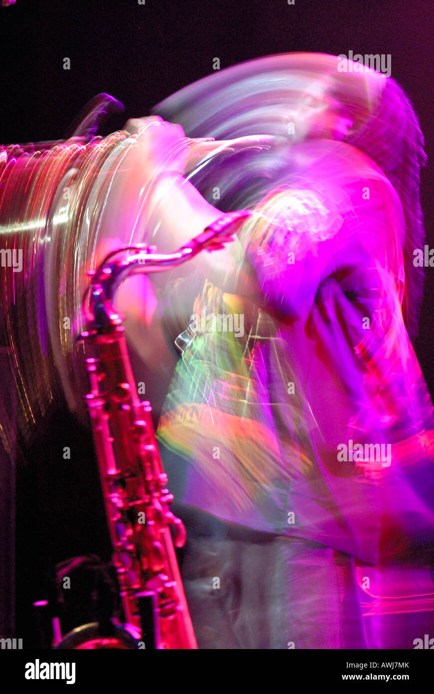 Courtney Pine playing saxophone at The Opera House in Bournemouth Stock ...