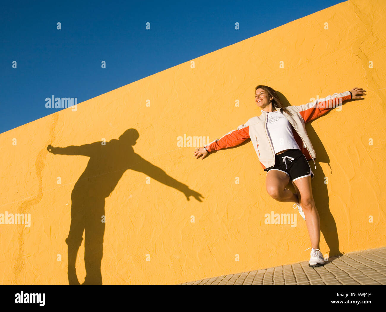 Shadow man with open arms hi-res stock photography and images - Alamy