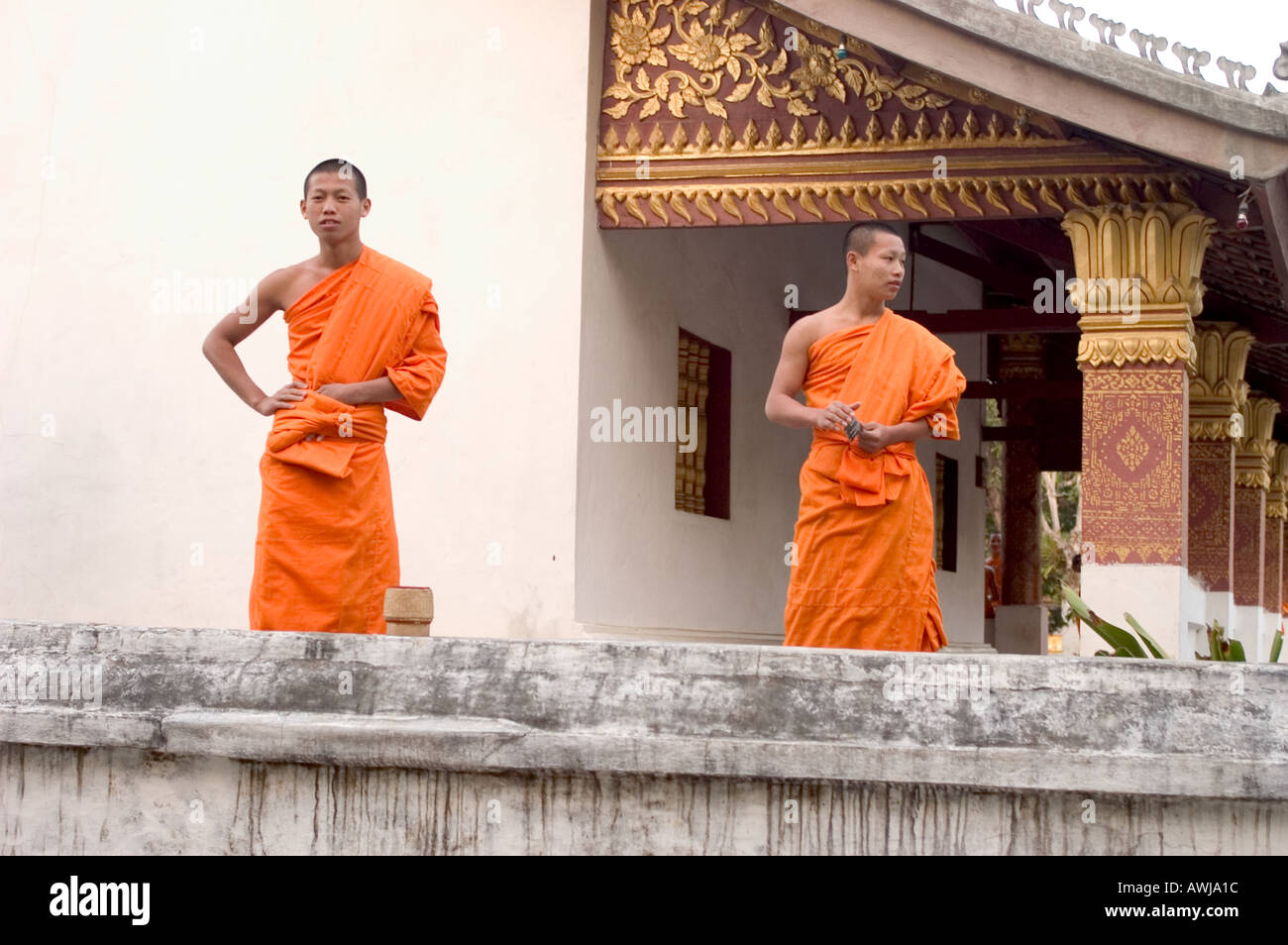 Buddhist monks gather on hi-res stock photography and images - Alamy