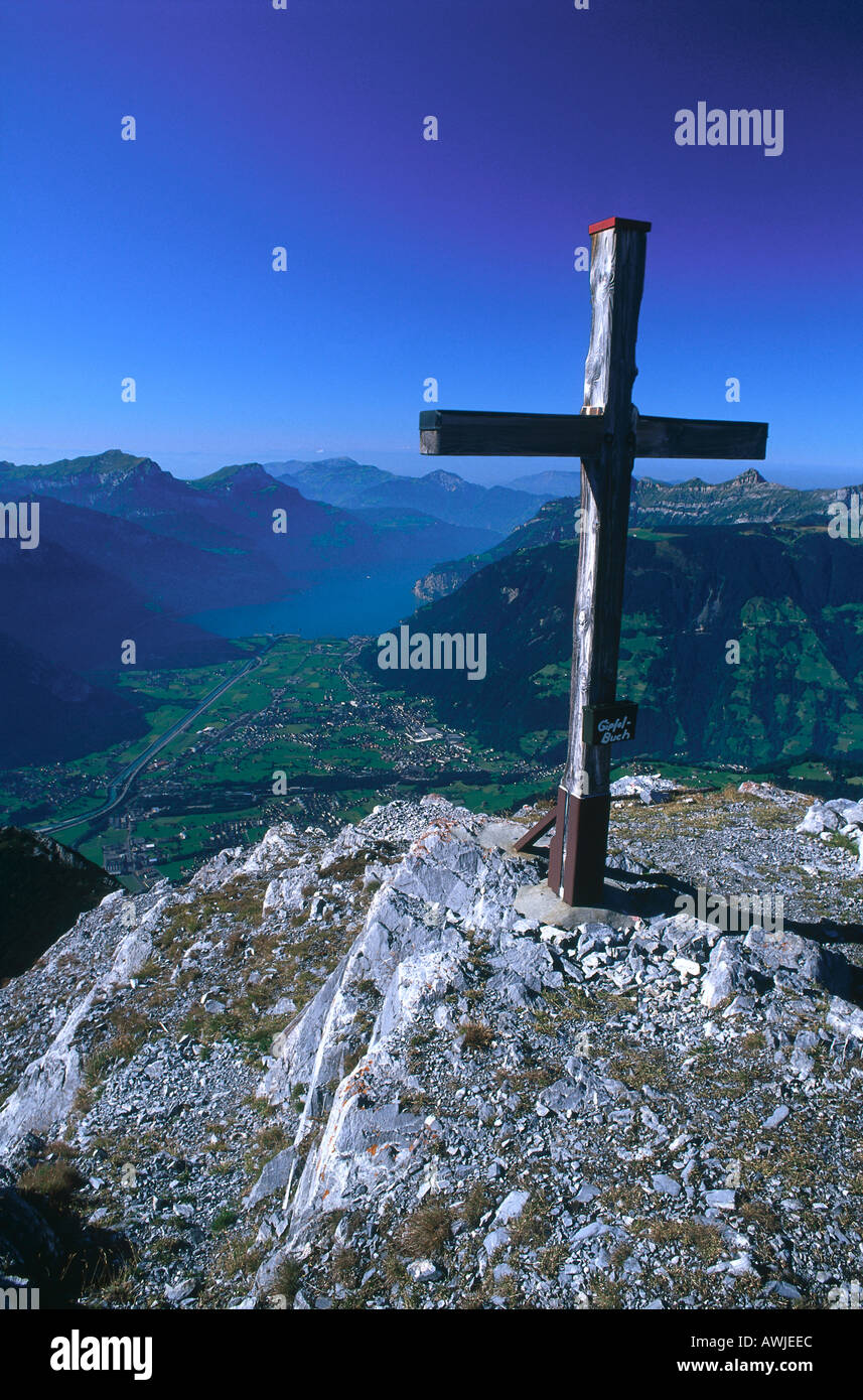 Cross on mountain Stock Photo - Alamy