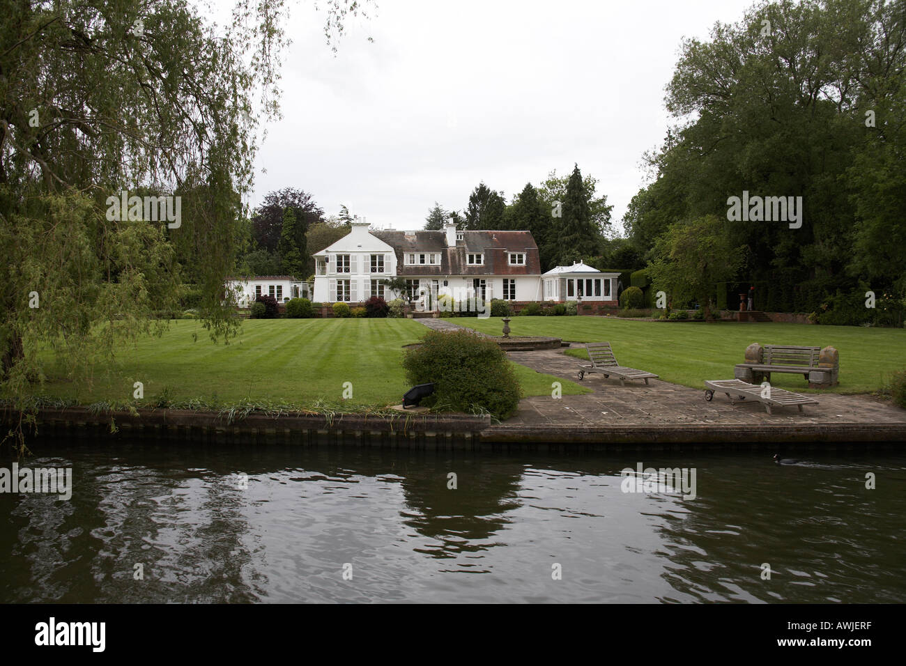 Grand beautiful luxury expensive residential riverside house or home ...