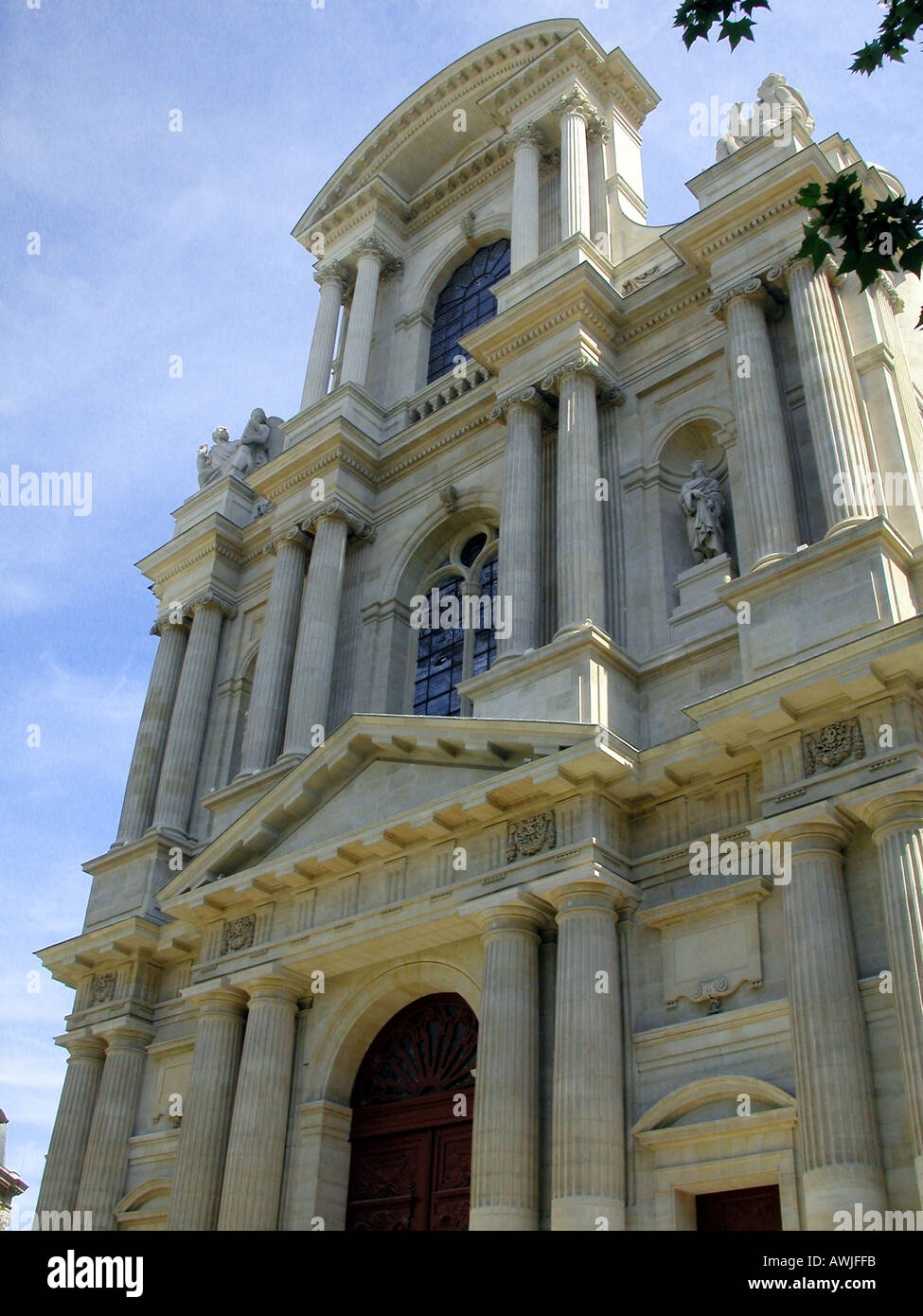 france paris classical facade of 6th century church st gervais and st ...