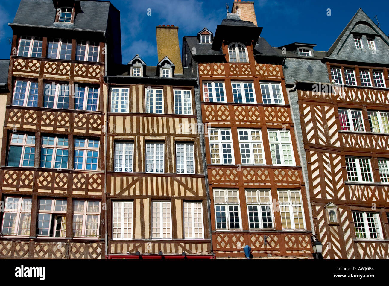 half timbering house in rennes brittany france Stock Photo - Alamy