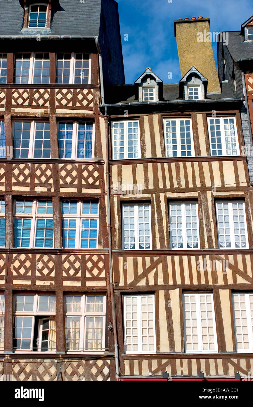 half timbering house in rennes brittany france Stock Photo - Alamy
